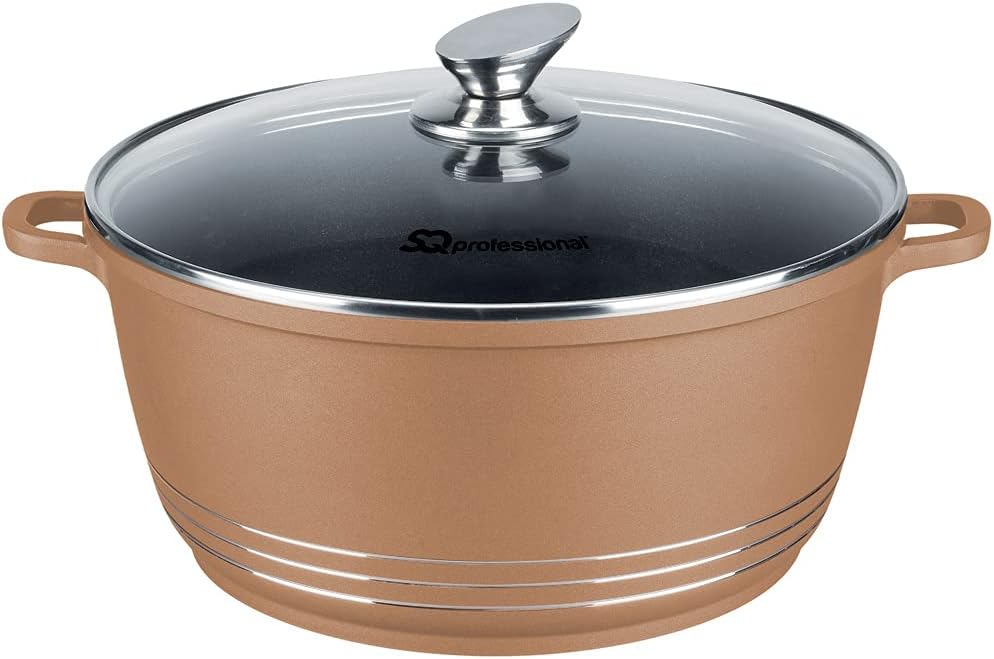 SQ Professional NEA Die-Cast Aluminium Stockpot with Lid 3-Layer Non ...