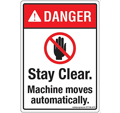 Safety Sign Store ST708-A7V-01 Danger: Stay Clear Machine Moves ...