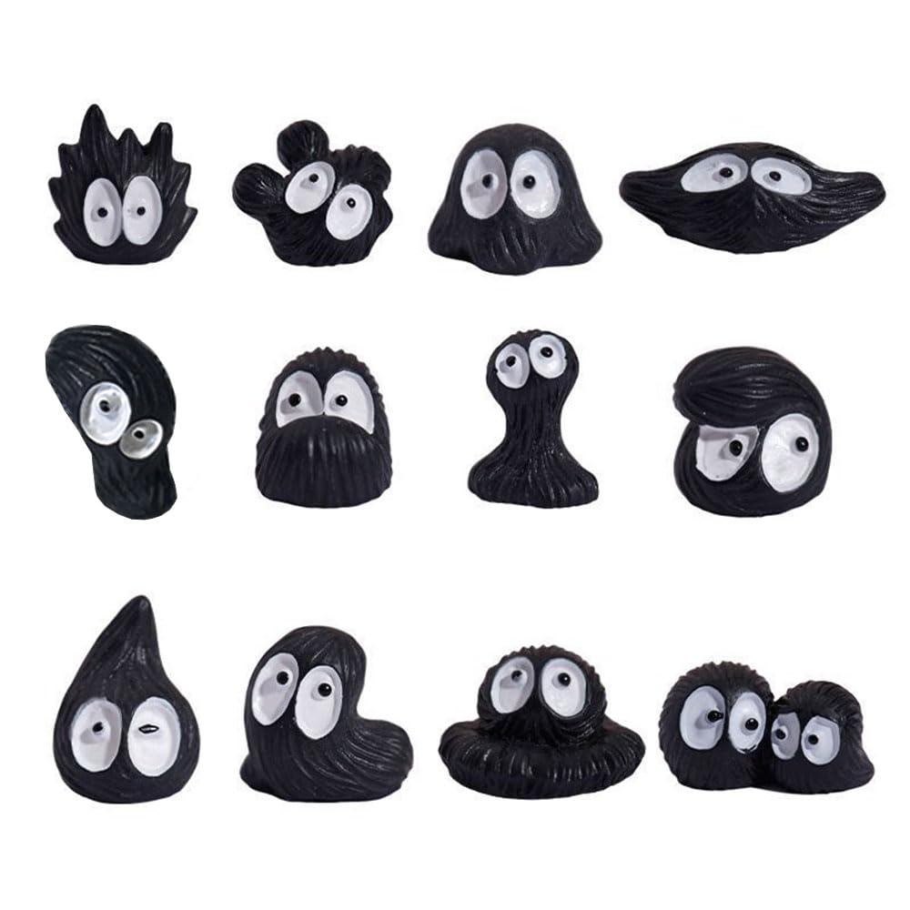 Amazon.com: nocoeed 12 Pcs Funny Soot Sprites Mini Figurine Resin Set ...