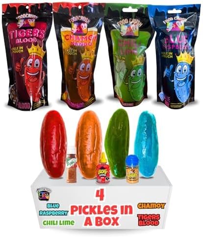 Amazon.com : Chamoy Pickle Jumbo Dill Pickles In A Pouch Sampler Gift ...