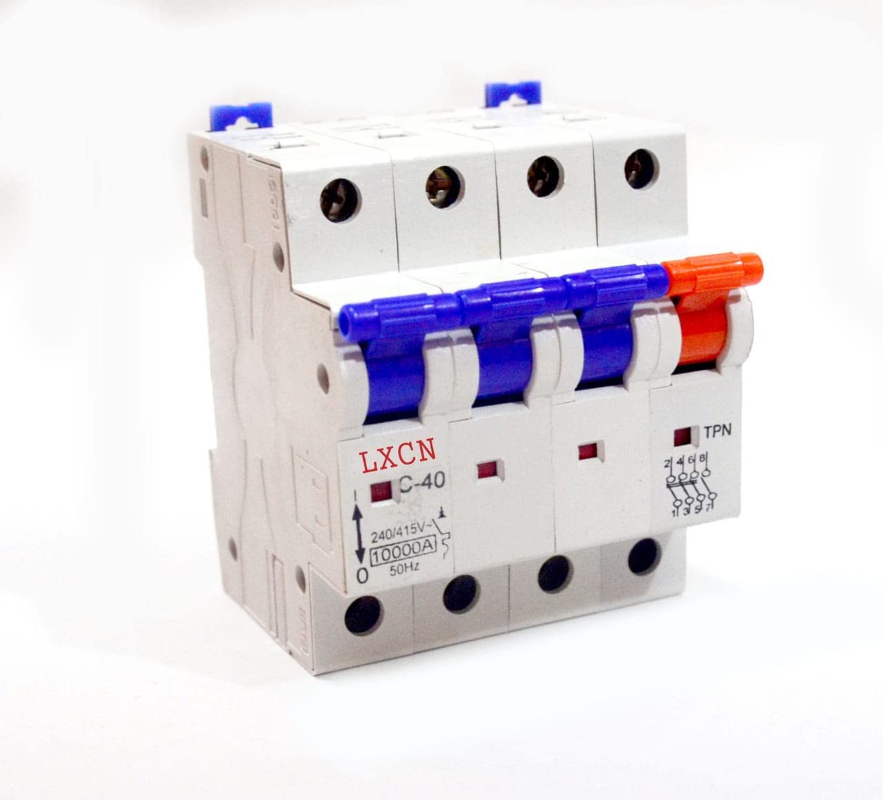 LXCN TPN 40A MCB, C Curve Type Switch Disconnector 240/415, 50HZ ...