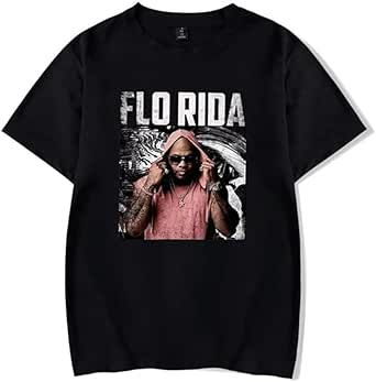 YIHZYUANKFS Flo Rida Rapper Merch T-Shirt Retro Cool Short Sleeve Men ...