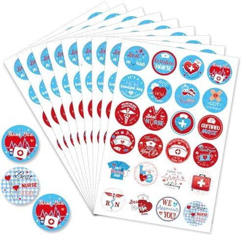 Amazon.com : JUNEBRUSHS 672Pcs Thank You Nurse Round Stickers, Nurses ...