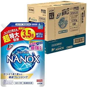 Amazon | 【6個セット】ライオン トップ スーパーNANOX ナノックス つめかえ用 超特大 1230g | ノーブランド品 | 液体洗剤