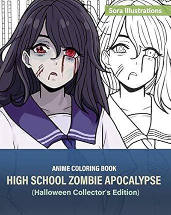 Buy Anime Coloring Book: High School Zombie Apocalypse (Halloween ...