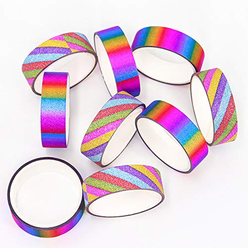 30 Rolls Glitter Washi Masking Tape Rainbow Tapes, Decorative Craft ...