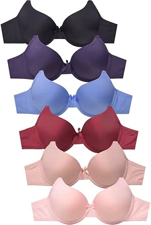 Mamia Women's Basic Lace/Plain Lace Bras (Pack of 6)- Various Styles ...