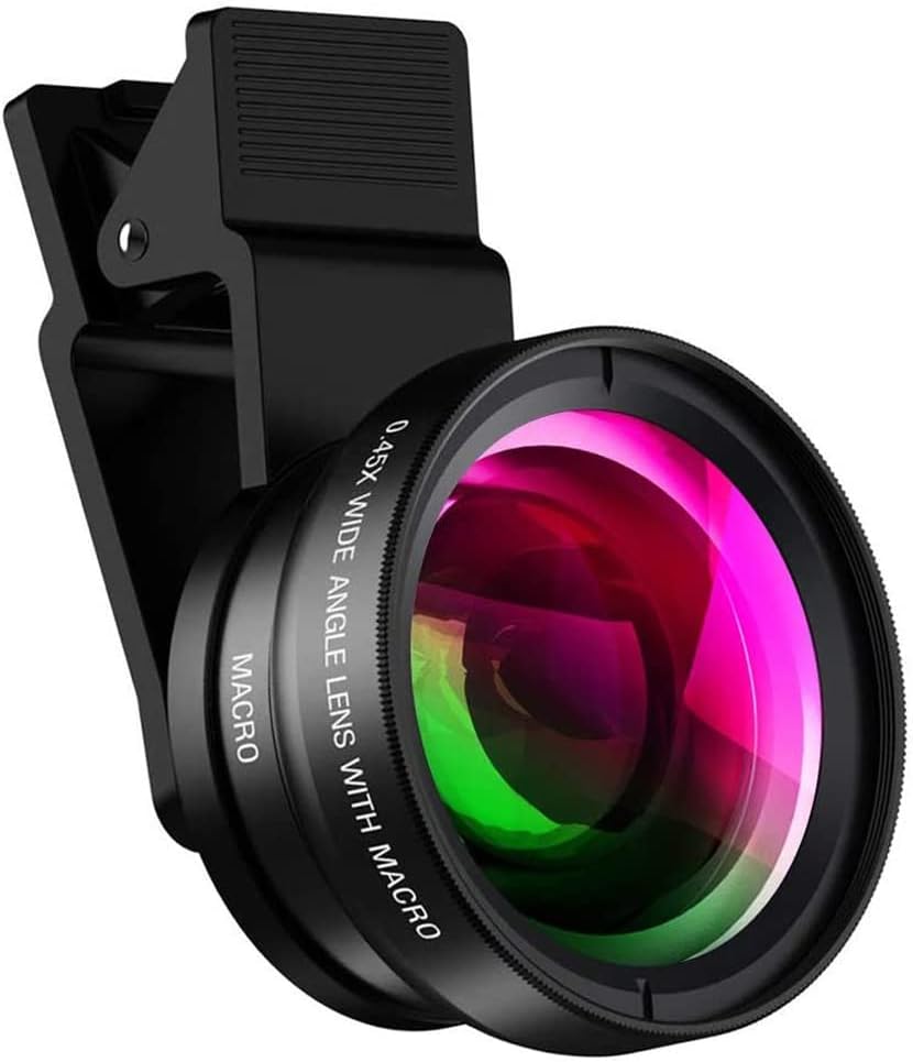Amazon.com: Cell Phone Camera Lens 2 in 1 Clip-on Lens Kit 0.45X Super ...