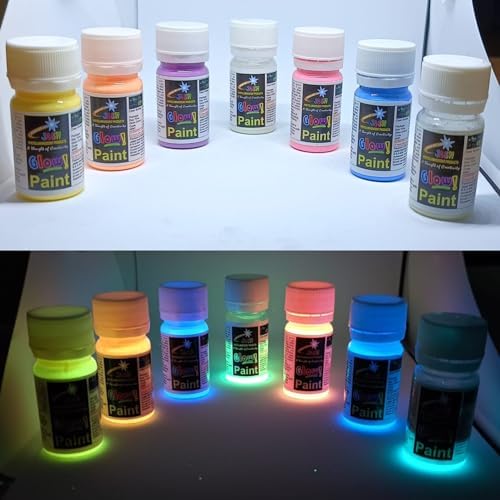 Artiggle Acrylic Paints | 4 Paint Glow in The Dark, 8 Neon color,pack ...