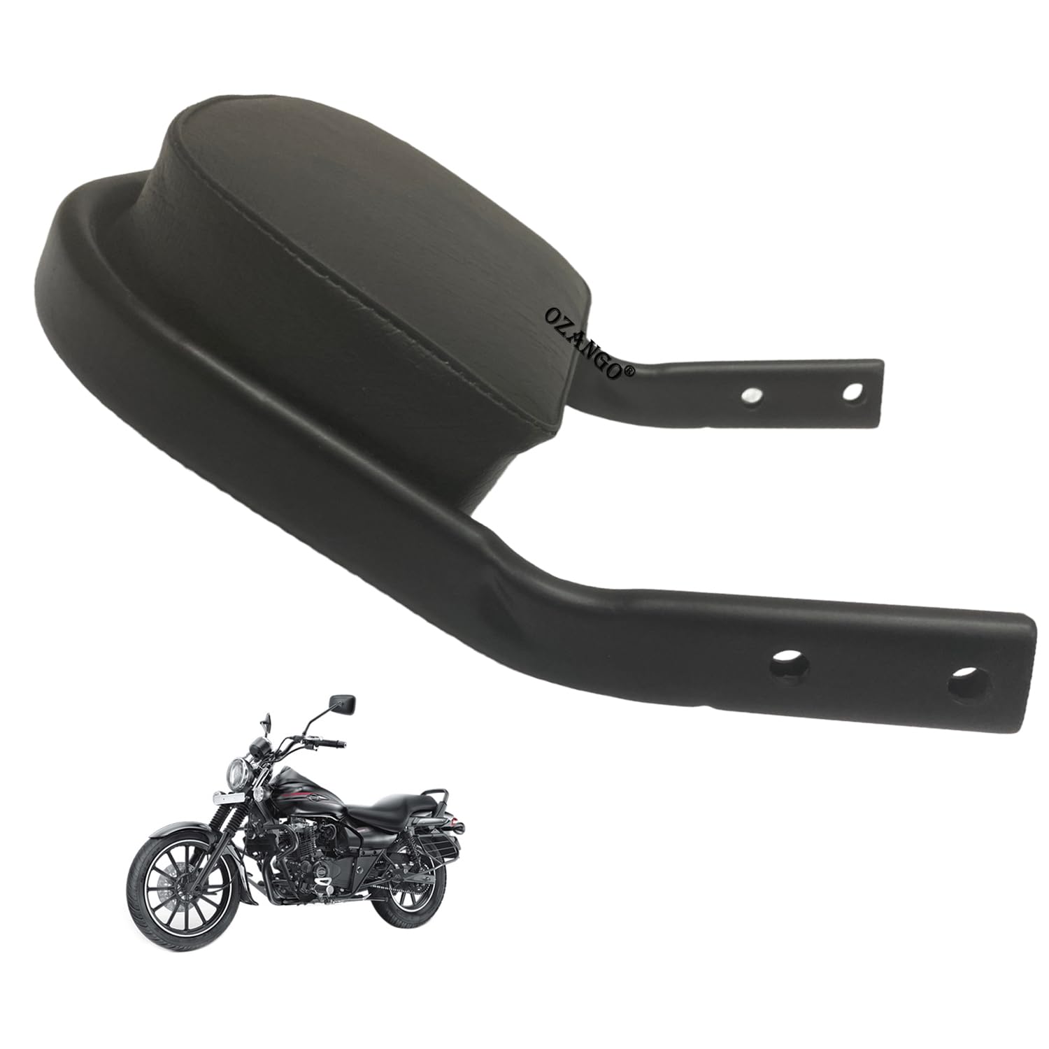 Ozango Bike Backrest Rear Passenger Back Rest Black Cushion Black Bar ...