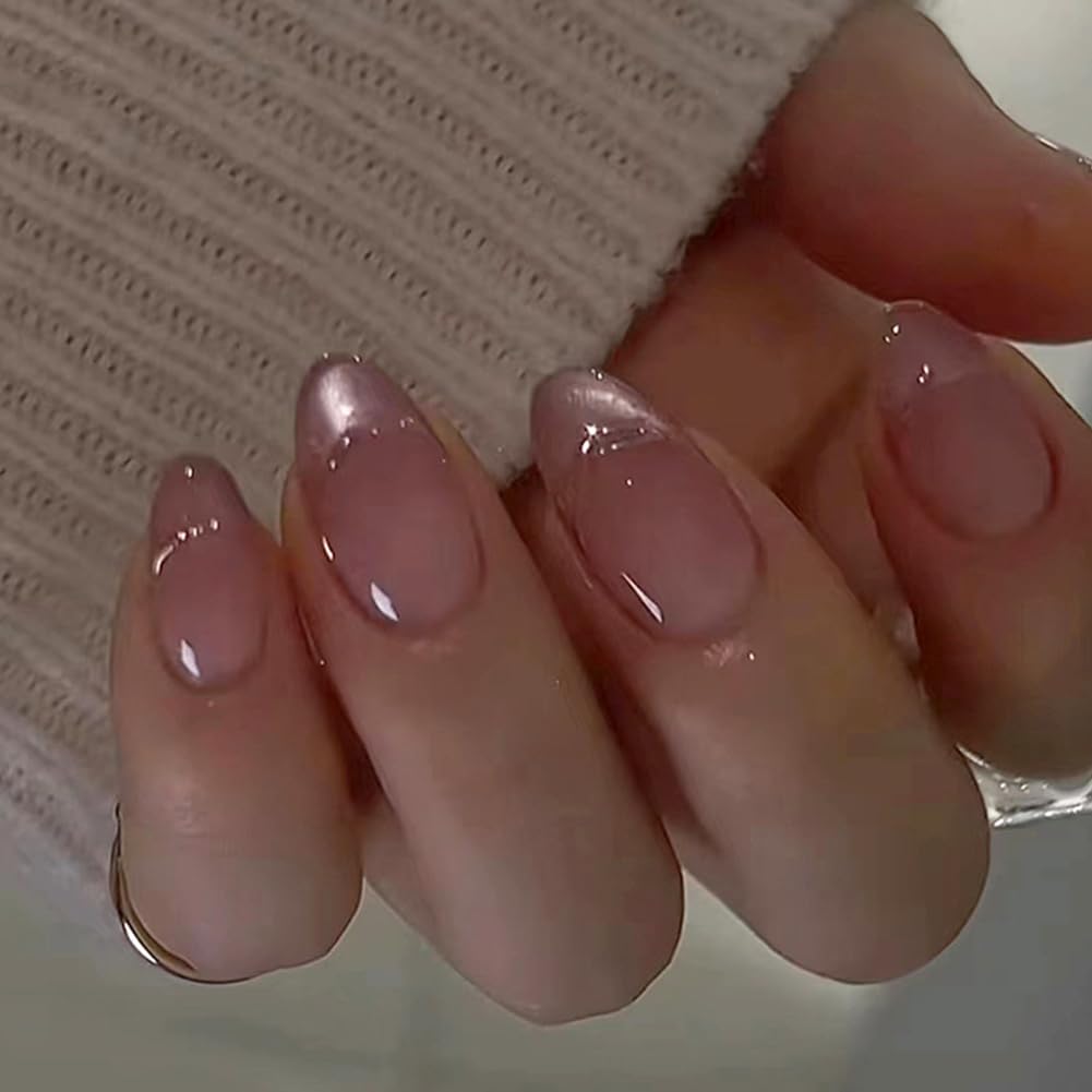 Amazon.com : 24Pcs Almond Shaped Press On Nails，Almond Press On Nails ...