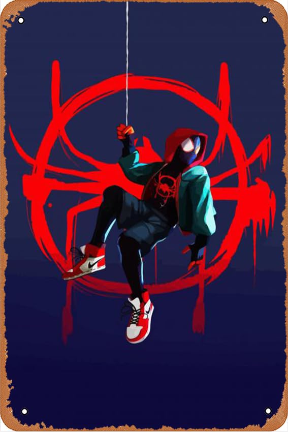 Amazon.com : Miles Morales Spider Posters Retro Metal Signs Vintage ...