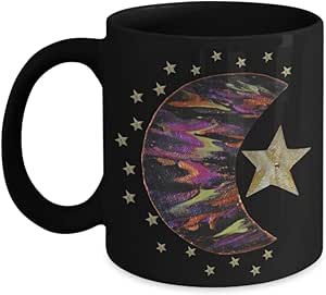 Amazon.com: Moon and Stars, Moon Mug, Crescent Moon, Goth Mug, Cute ...