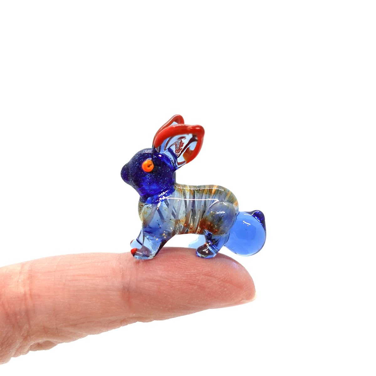 Amazon.com: Sansukjai Rabbit Tiny Micro Figurines Hand Blown Glass Art ...