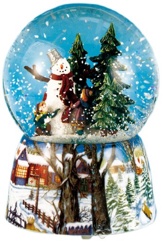 MusicBox Kingdom 46069 Snow Globe Snow Man Music Box Playing "Leise ...