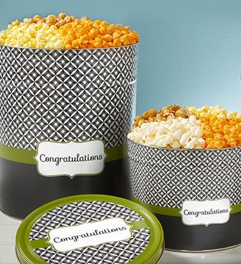 Amazon.com: Simply Stated Congratulations Popcorn Tins - 6-1/2 Gallon 3 ...