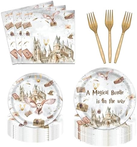 Amazon.com: 96PCS Magical Wizard The Chosen One Party Supplies Boys ...