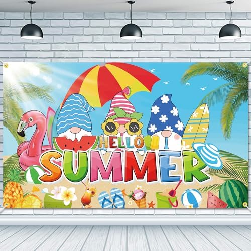 Amazon.com : ZTHMOE 72x43inch Hello Summer Backdrop Summer Hawaiian ...