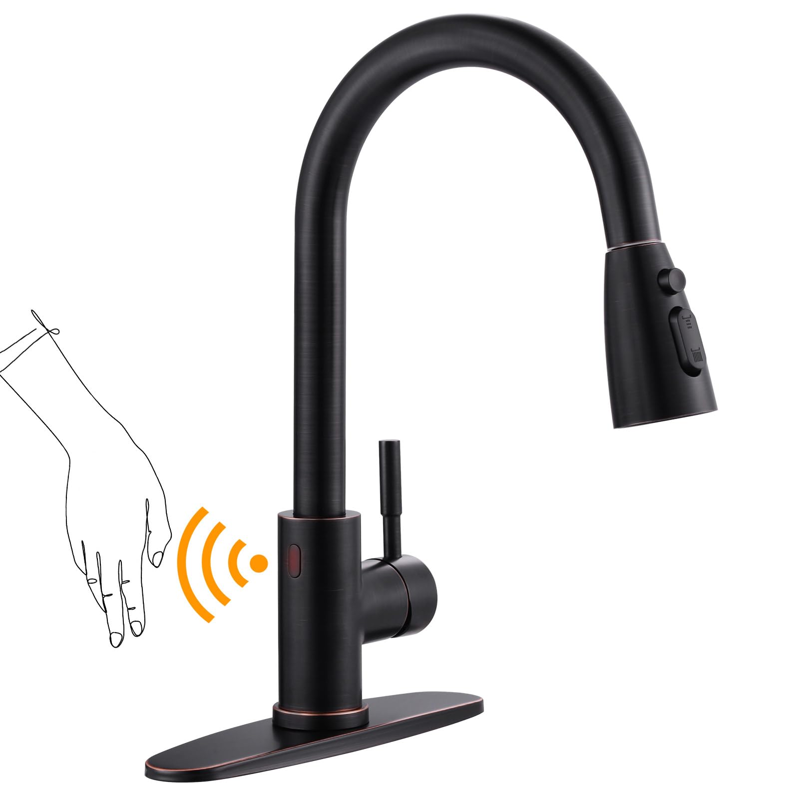 Touchless Kitchen Faucet Stainless Steel: WOWOW Smart Motion Sensor ...
