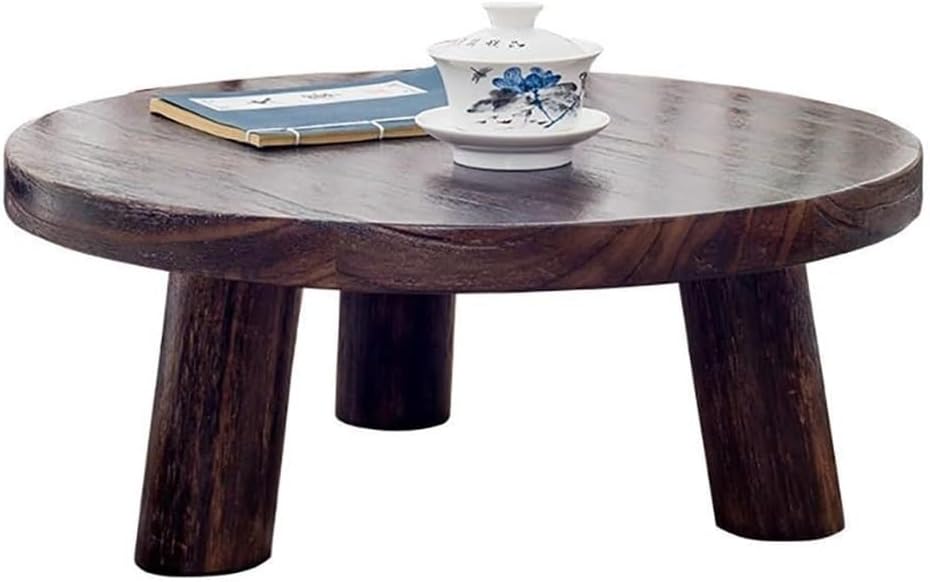Japanese Style Small Wood Round Coffee Table Tea Table Simple Bay ...
