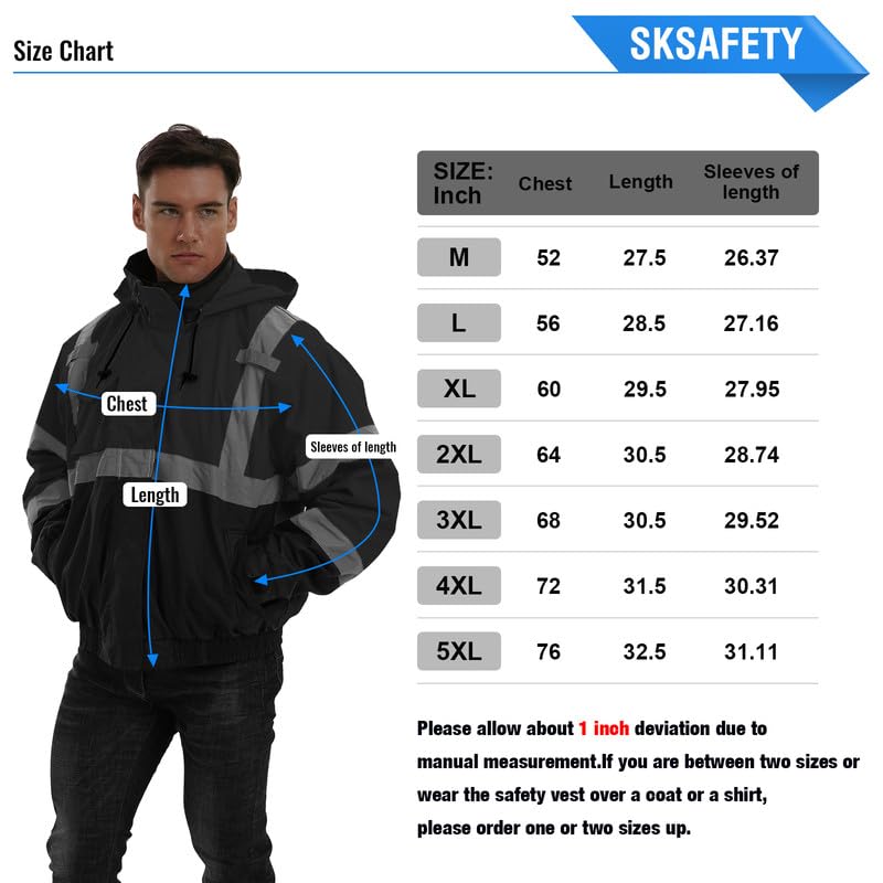 Snapklik.com : SKSAFETY 3-in-1 High Visibility Winter Bomber Jackets ...