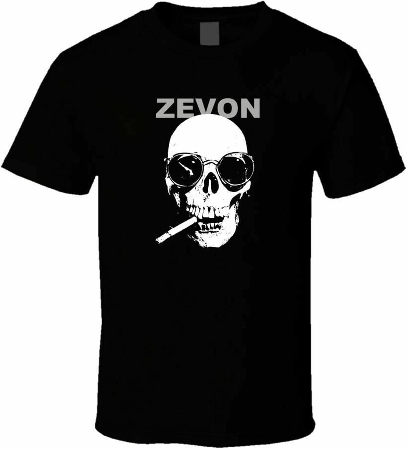 Amazon.com: Sleeve Warren Zevon Skull Log0 Shirt Black White Mens T ...