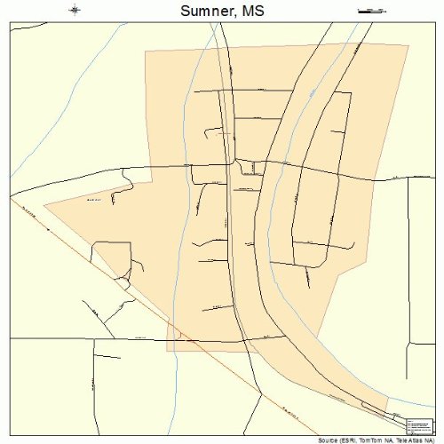 Amazon.com: Large Street & Road Map of Sumner, Mississippi MS - Printed ...