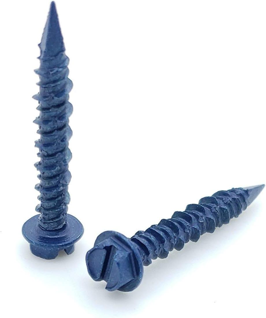 Amazon.com: 100 Qty 3/16" x 1-1/4" Hex Head Diamond Tip Concrete Screws ...
