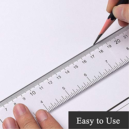 Snapklik.com : 2 Pack Plastic Ruler Straight Ruler Clear See Through ...