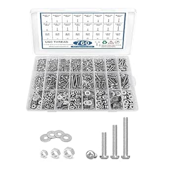 Amazon.com: 760Pcs Stainless Steel Nuts and Bolts Assortment Kit, 10-24#8-32#6-32#4-40 Hardware ...