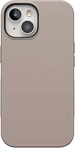 Amazon.com: Casely iPhone 15 Plus Case | Taupe on Nude | Neutral Solid Beige Aesthetic Cream ...