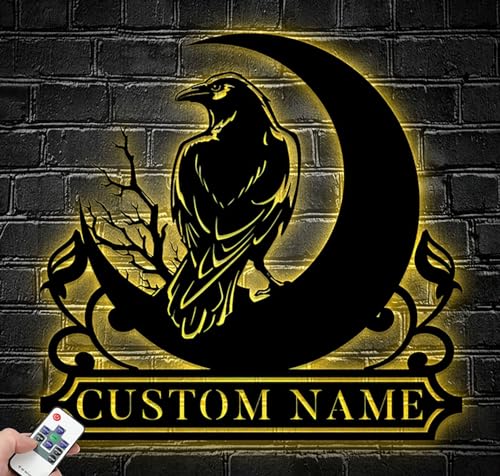 Amazon.com: CALILI Custom Name With Led Light - Custom Raven On the ...