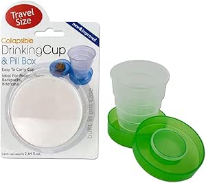 Amazon.com: 10 Pack Collapsible Drinking Cup and Pill Box, Portable ...
