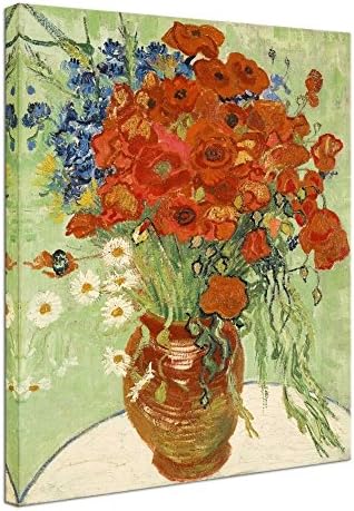 Amazon.com: Wieco Art Abstract HD Red Poppies and Daisies Canvas Prints ...