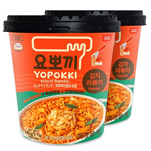 Yopokki Instant Rabokki Cup (Kimchi, Cup of 2) Korean Street food with ...