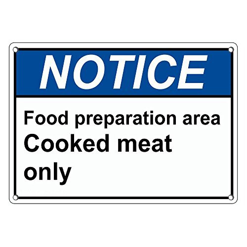 Amazon.com: Weatherproof Plastic ANSI Notice Food Preparation Area ...