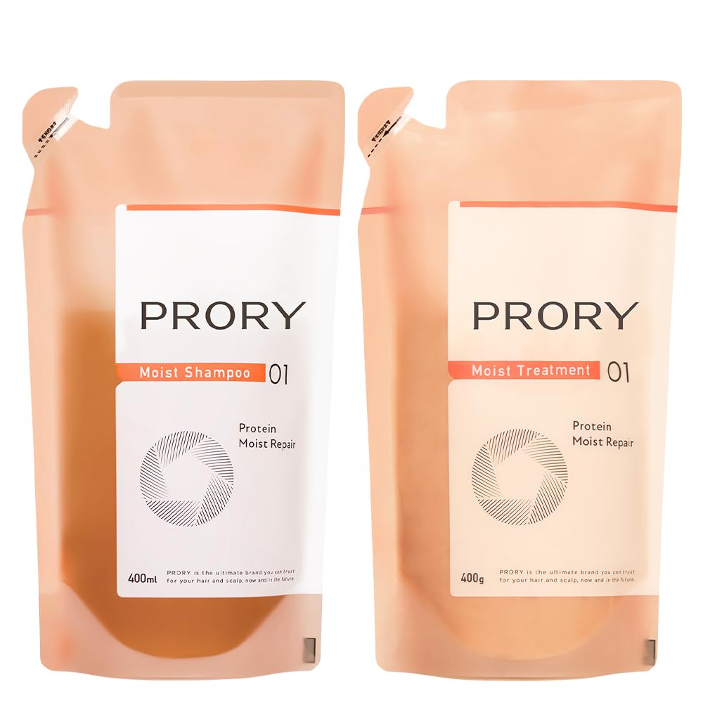 Amazon | 【公式】ロート製薬 PRORY プロリー モイストリペア シャンプートリートメントセット 洗い流す 素髪再成 頭皮ケア うねり ダメージケア (つめかえ用/400ml ...