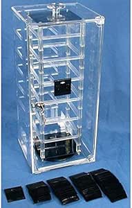 Amazon.com: Revolving Rotating Earring Display Case & 100 Black Cards ...