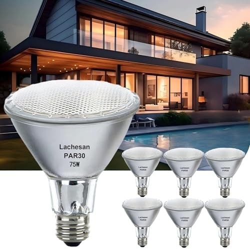 Lachesan Par30 Halogen Flood Light Bulbs,120V 75W Long Neck Bulb,75W ...