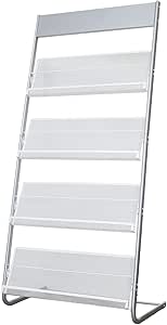 Vmsiuory Floor Standing Magazine Rack, 4 Tier Document Display Rack ...