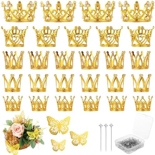 Amazon.com: LDHHYH 162 PCS Mini Crowns for Flower Bouquets, 50Pcs Small ...