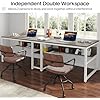 Amazon.com: Tribesigns Two Person Desk with Bookshelf, 78.7 Computer ...