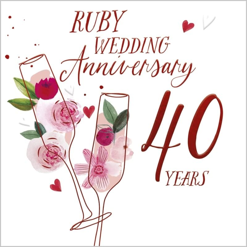 Illustrated Ruby Anniversary Card - (JJ9332) - Special Couple Ruby ...