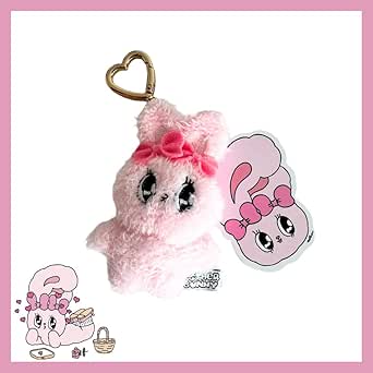 Amazon.co.jp: Esther Bunny Mascot Key Chain Key Charm Pink Korea ...