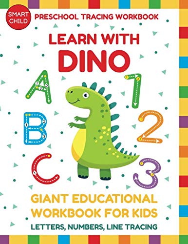 Learn With Dino, Giant Educational Workbook For Kids: Preschool Tracing ...