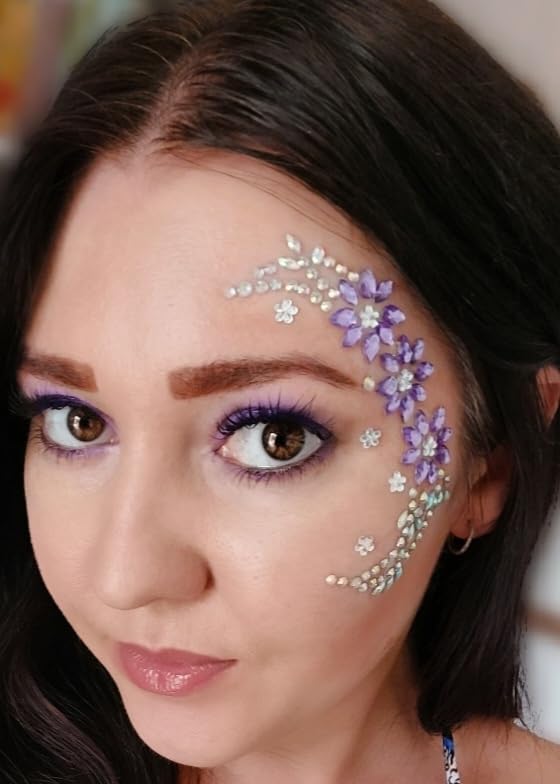 Face Gems Glitter 6PCS Festival Face Stickers Self-Adhesive Face Jewels ...