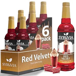 Amazon.com: Red Velvet Syrup by Syruvia 6-Pack, 25.4 fl oz, Wholesale ...