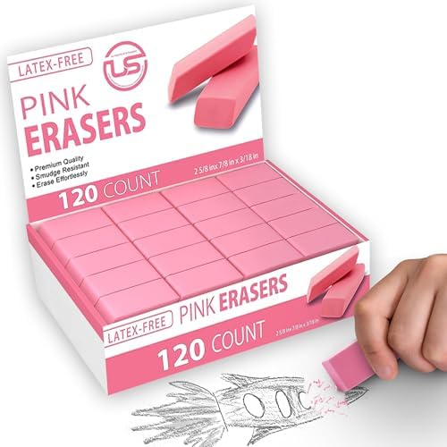 Amazon.com : Pink Erasers Bulk, 120 Pack Rubber Pencil Erasers Bulk for ...