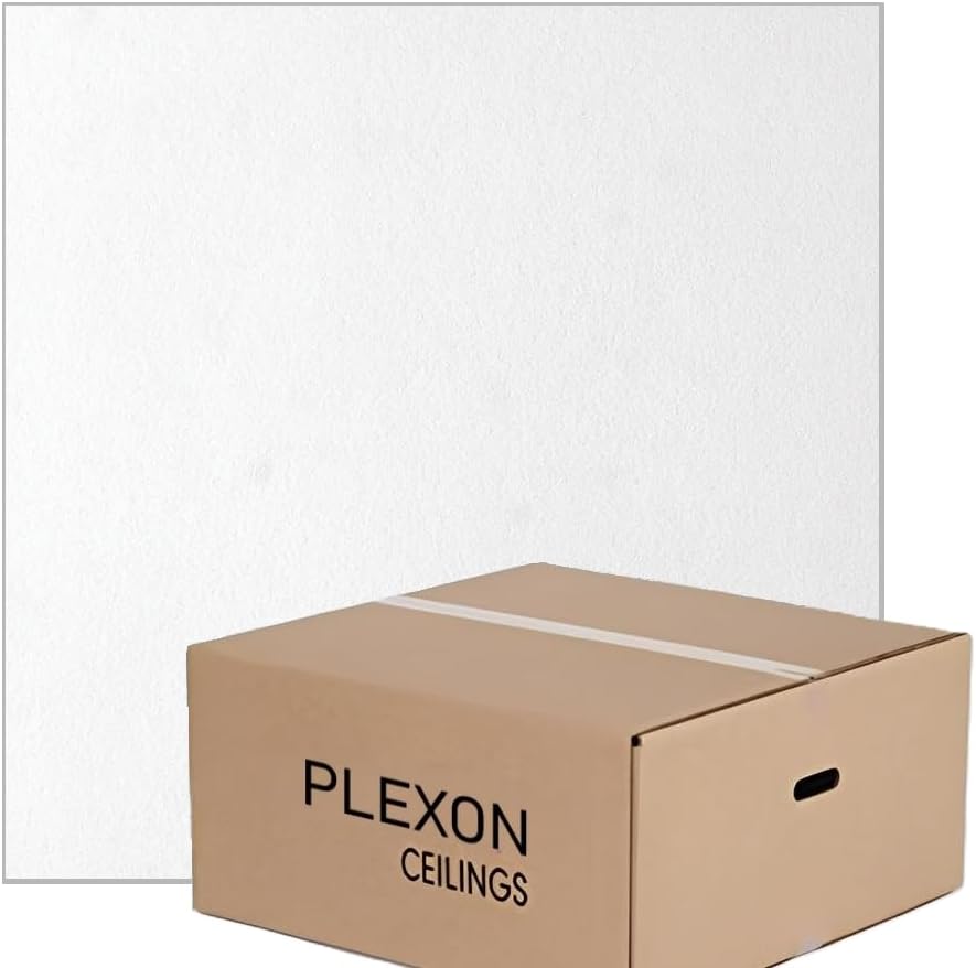 32 Pack of Plexon 12" x 12" Ceiling Tiles, Smooth Finish, White ...