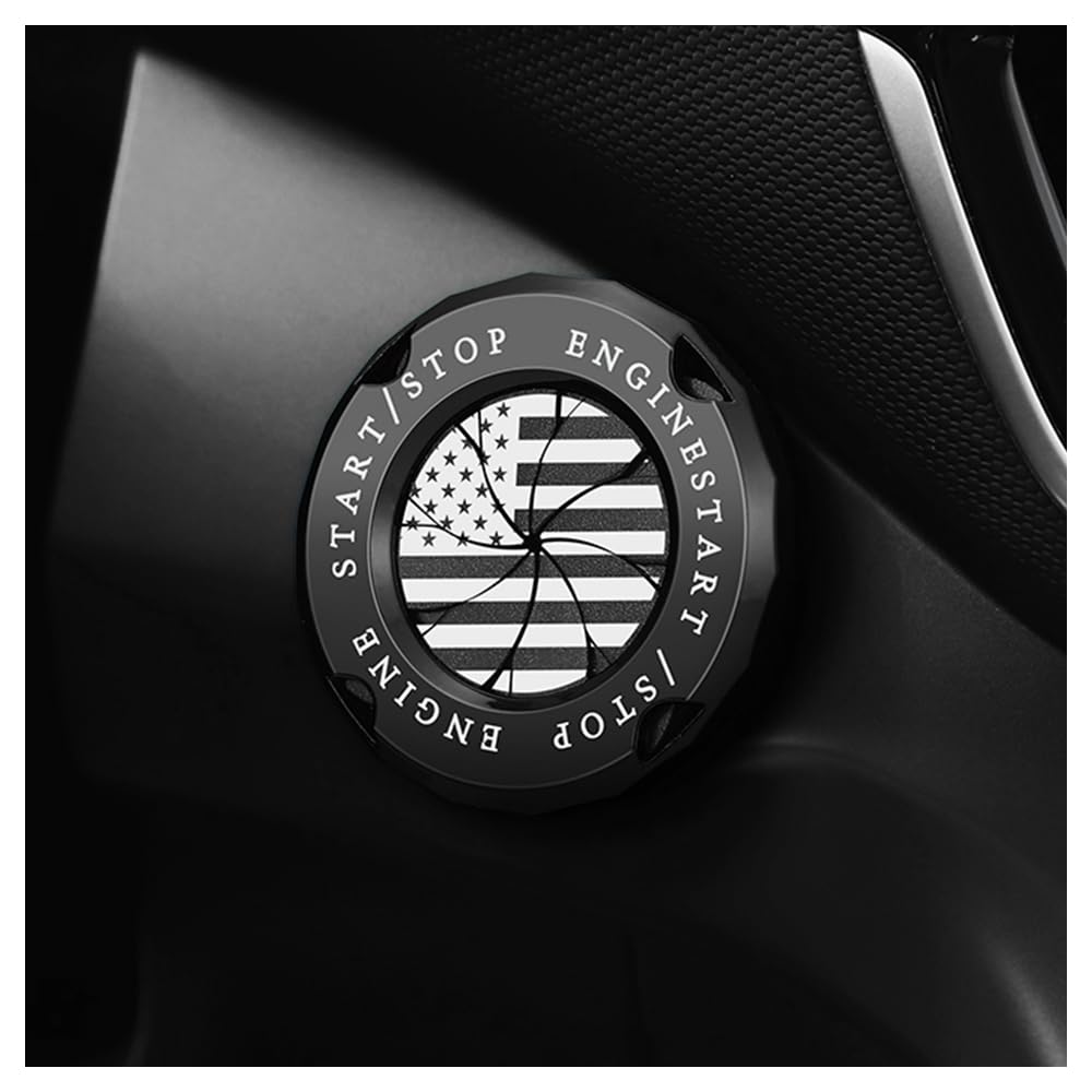 Amazon.com: Stylish Car Push Start Button Cover,Spin Type Zinc Alloy ...